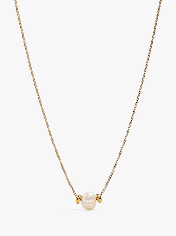 NECKLACE WITH FRESHWATER PEARL - STAINLESS STEEL