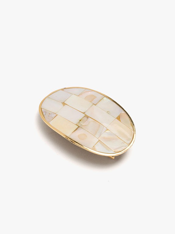OVAL FRENCH CLIP WITH SHELLS