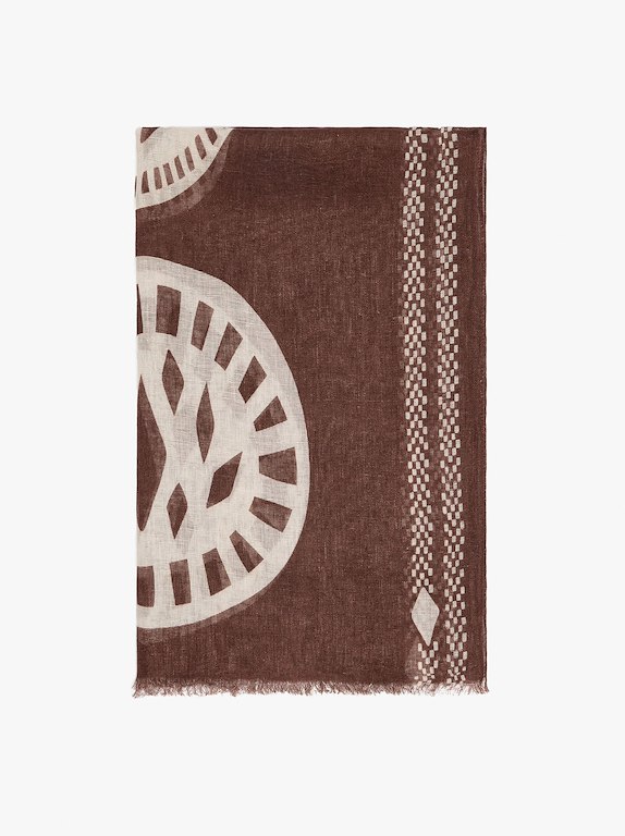 PRINTED SCARF 100% LINEN