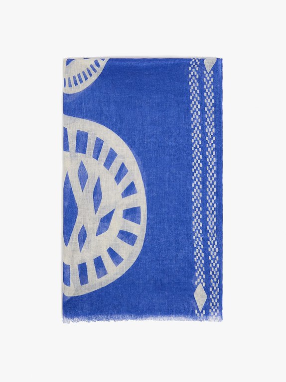 PRINTED SCARF 100% LINEN