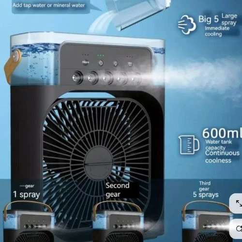 3-u-1 Prenosivi Ventilator-Klima i Ovlaživač Vazduha sa led svetlom– Osveženje Gde god da Ste!