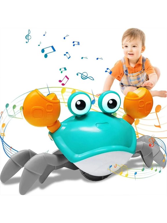 Šetajuća kraba sa muzikom, LED svetlom i senzorom pokreta