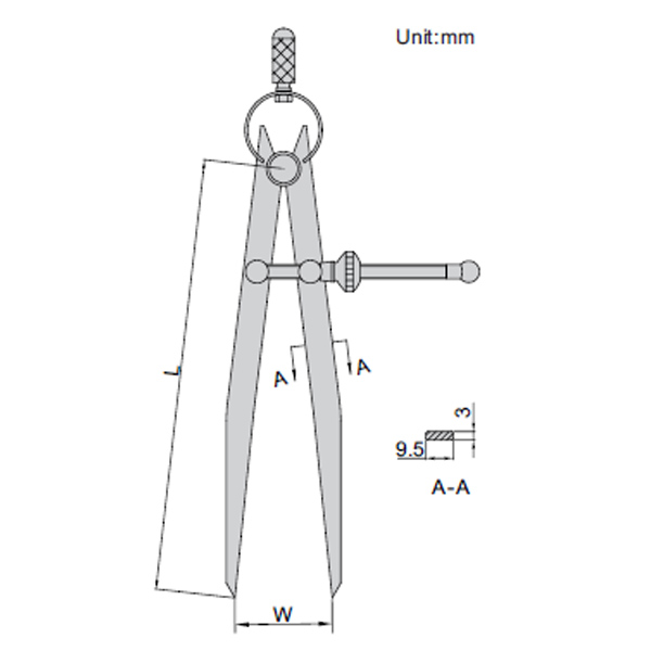 Insize Šestar sa vijkom 250 mm, 7260-250