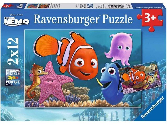 Puzzle za decu 2x12 delova Disney Nemo Ravensburger 07556