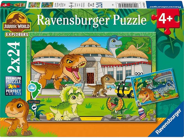 Puzzle za decu 2x24 dela Život u divljini Jurassic World Ravensburger 12001057