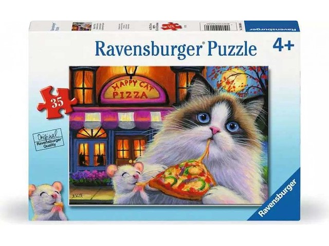 Puzzle za decu 35 delova Happy Cat Pizza Ravensburger 12004060