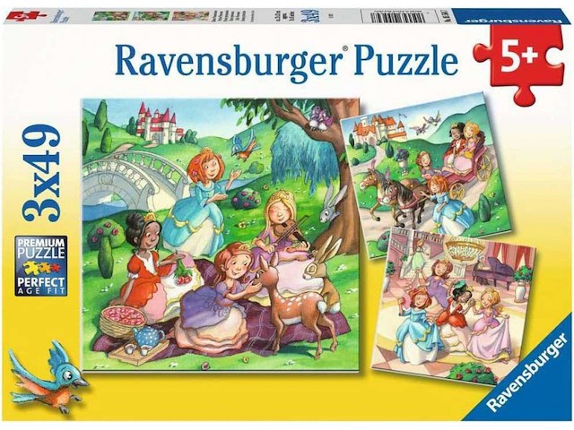 3u1 Puzzle za decu 3x49 delova Male princeze Ravensburger 05564