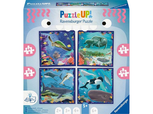 Slagalice za decu 4u1 Morske životinje Puzzle Up! Ravensburger 12004004