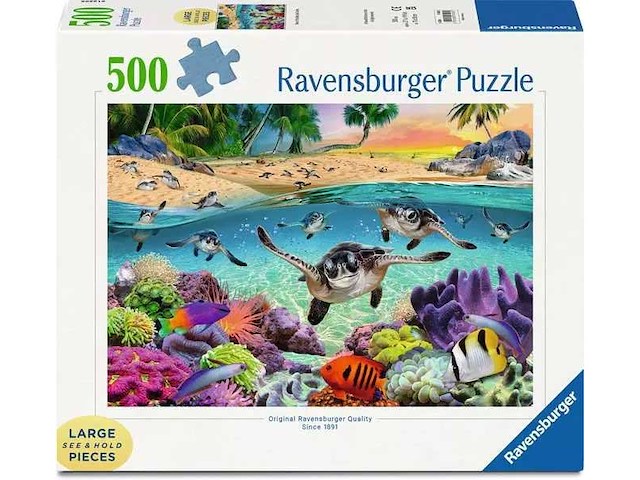 Puzzle 500 delova Mlade morske kornjače u trku Ravensburger 17456