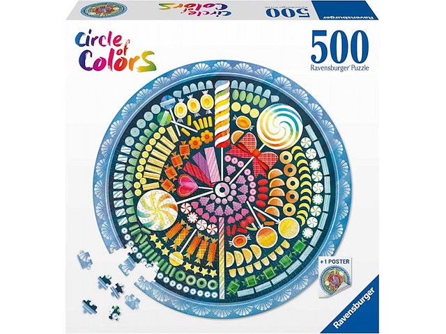 Puzzle 500 delova Krug boja - Bombone Ravensburger 17350