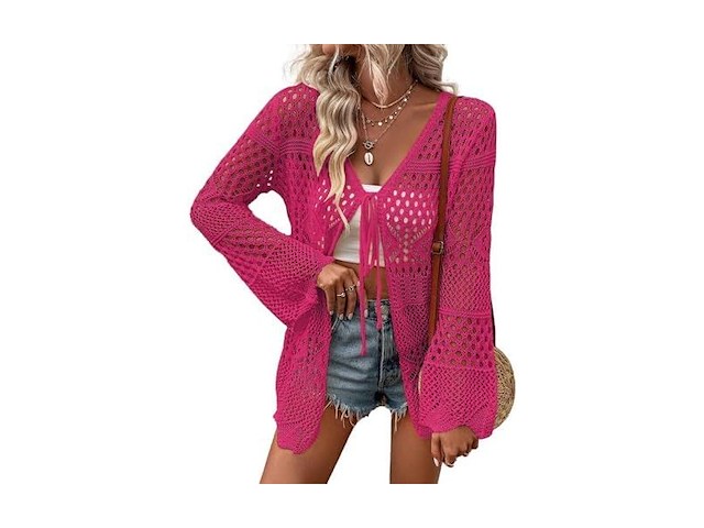 MANGO Pink Rupičasti Kardigan -M