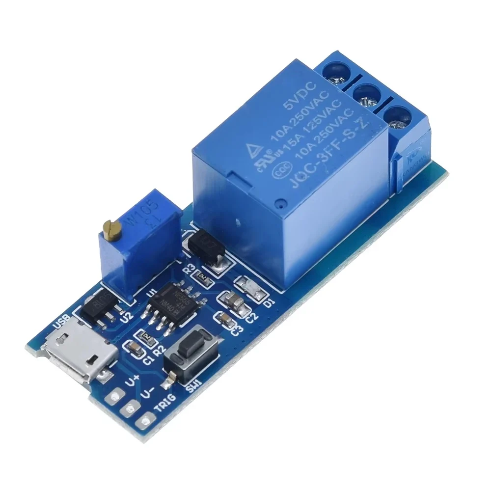 Vremenski Relej Tajmer Modul 5V-30V sa Odloženim Gašenjem i Micro USB 0-24s - NO i NC kontakti