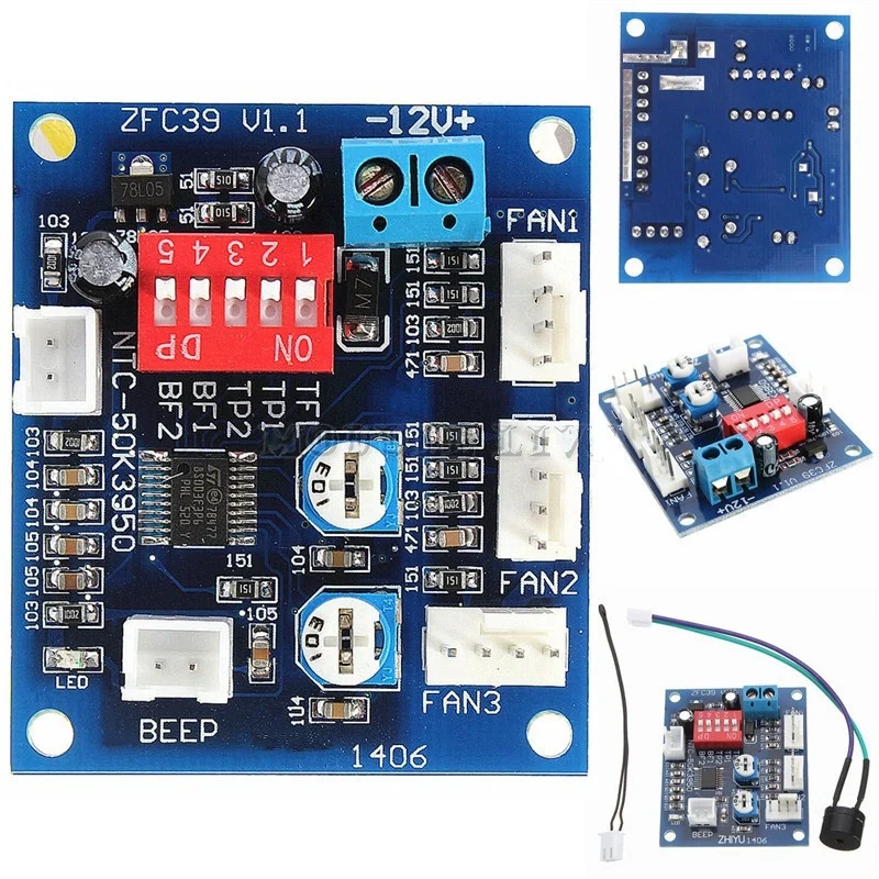 PWM Regulator Brzine Ventilatora 12V 5A sa NTC Sondom i Alarmom