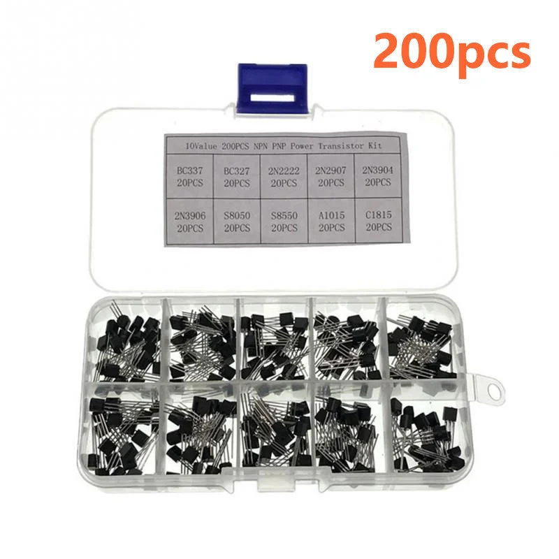 Set Tranzistora 200 komada u Kutiji – 10 Modela NPN / PNP TO-92