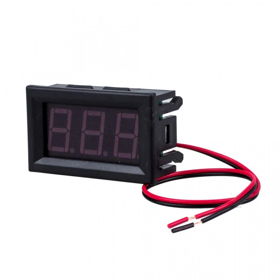 Digitalni mini ugradni voltmetar 4.5-30V DC zeleni LED