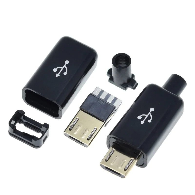 Micro USB muški konektor za lemljenje sa 5-pin kućištem (DIY komplet)
