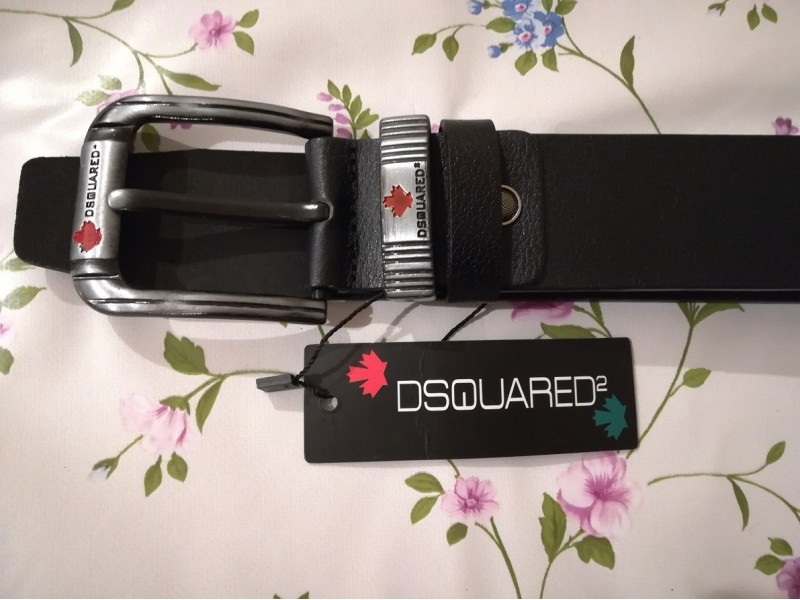 Novi muski kožni kais Dsquared Crna koža