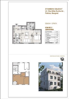 Moderna novogradnja na Karaburmi, 40m2, 1.5 ID#348