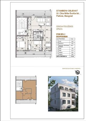 Moderna novogradnja na Karaburmi, 72m2, 2.5 ID#348