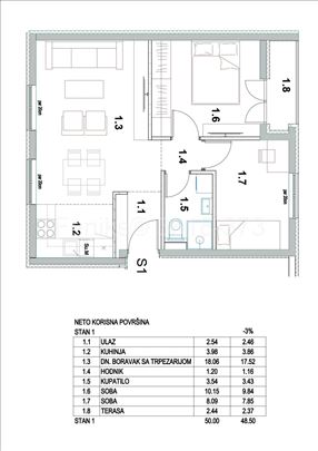 Prodaja novogradnje Borča 48m2