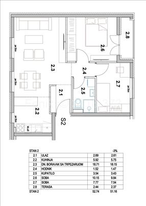 Prodaja novogradnje Borča 51m2