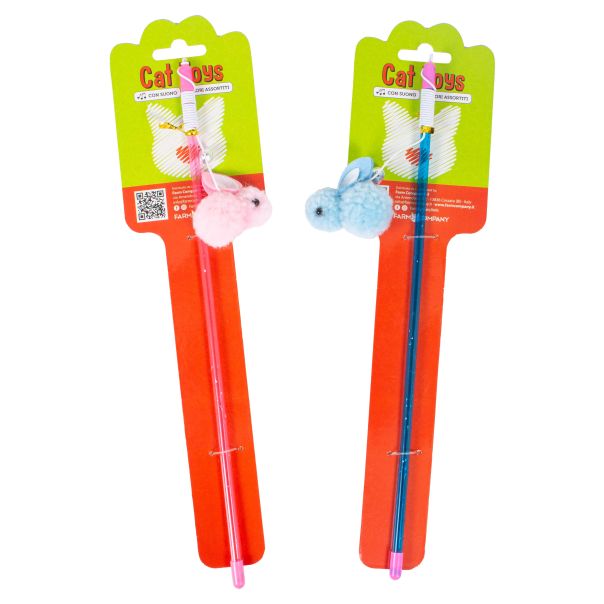 Farmcompany Igračka za mačke -mačiji štap sa plišanim zecom 30cm
