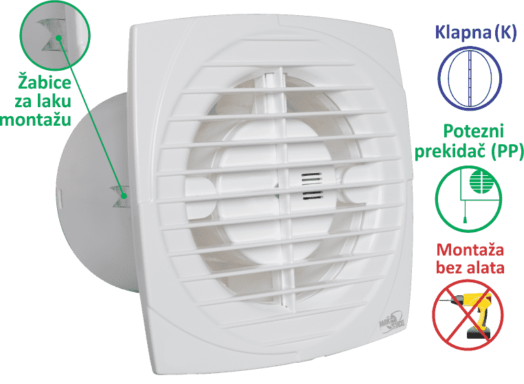 VENTILATOR KUPATILSKI MTG A120-PPK