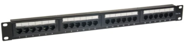 Patchcord kabel panel UTP 5e, 24, Rek 19“ 1U