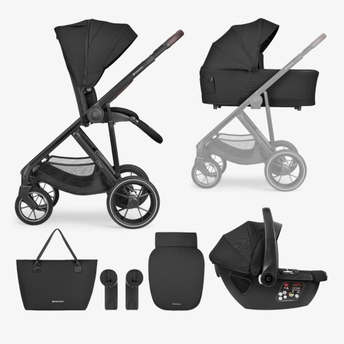 Kikka Boo Kolica Chiara 3in1 set sa I-SIZE autosedištem i tvrdom korpom Black