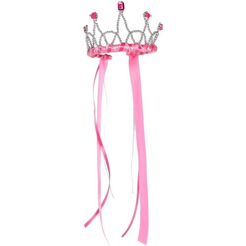 Princezina tiara - Tamno roze mašna