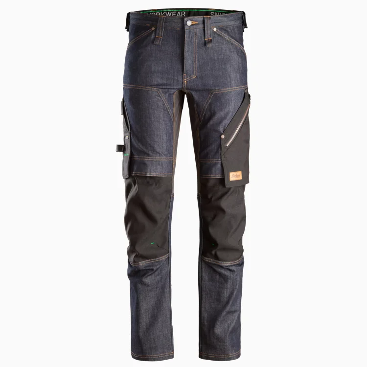 Snickers Workwear 6956 Denim Stretch Radne Pantalone Denim Plava/Crna