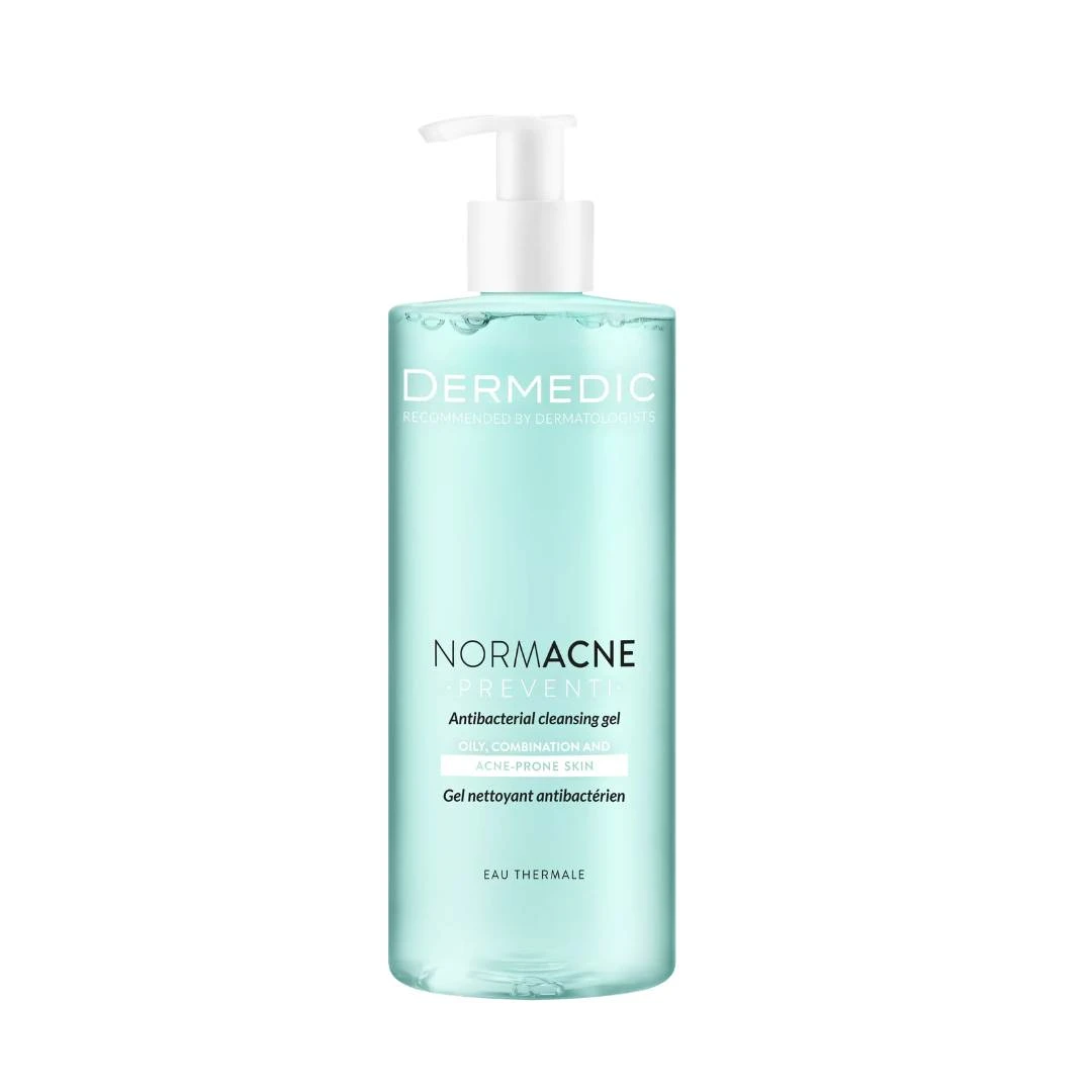 DERMEDIC NORMACNE Antibakterijski Gel za Pranje Lica i Tela za Masnu i Mešovitu Kožu Sklonu Aknama 500 mL