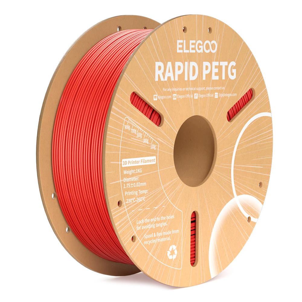 ELEGOO RAPID PLA+ 1.75mm Red 1kg-Paper Plate