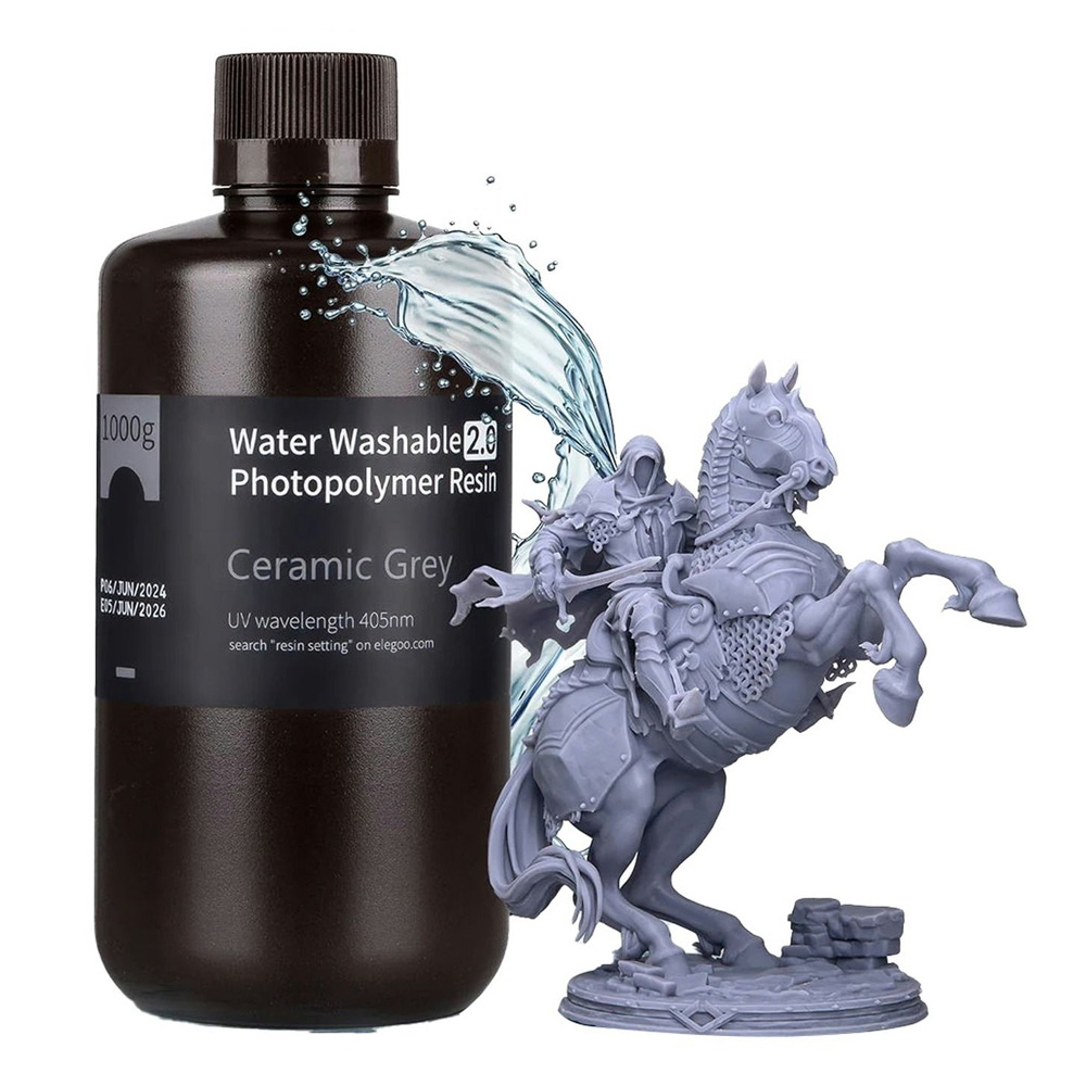 ELEGOO Water Washable Resin 2.0 1000G Ceramic Grey