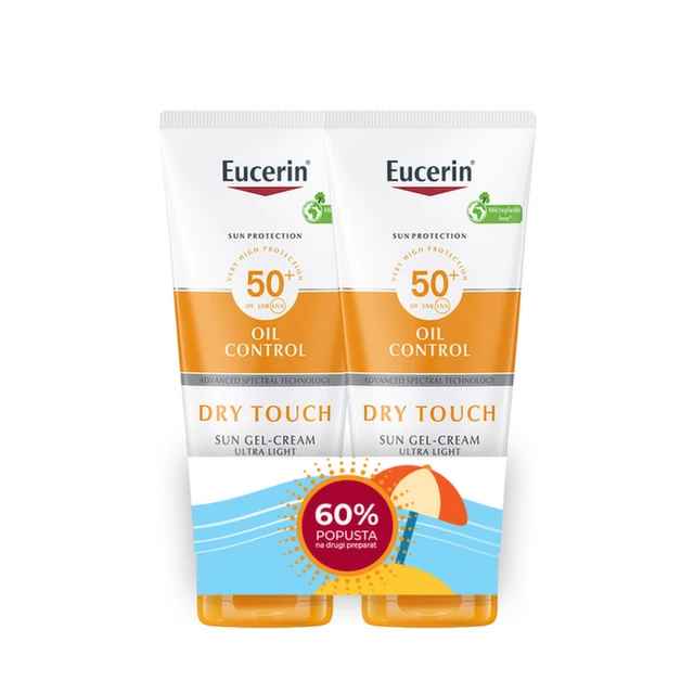 Eucerin Sun Dry Touch Losion, 2 x 200 ml PROMO