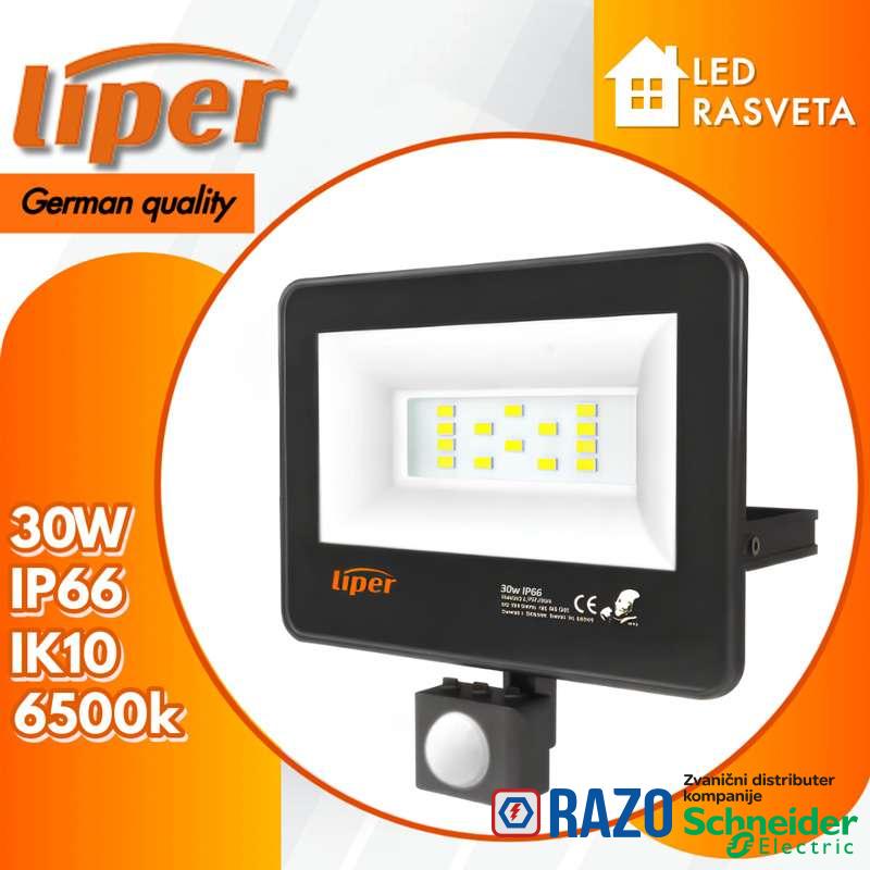 LED Reflektor 30W 6500K sa senzorom IP66