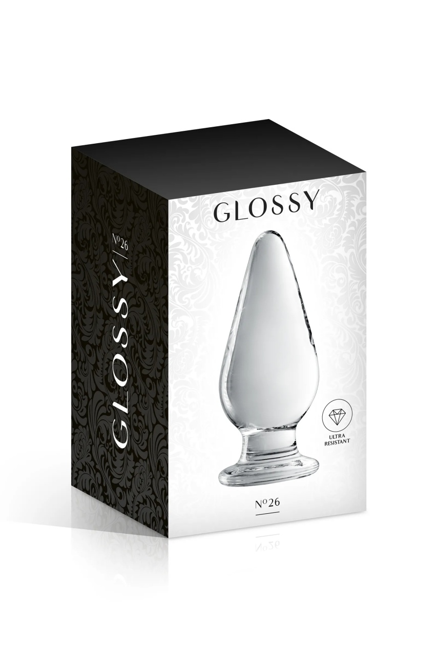 Stakleni analni plug | Glossy 26 Clear