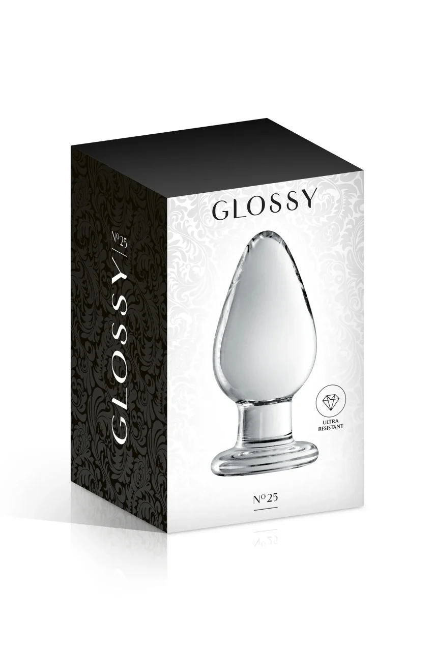 Stakleni analni plug | Glossy 25 Clear