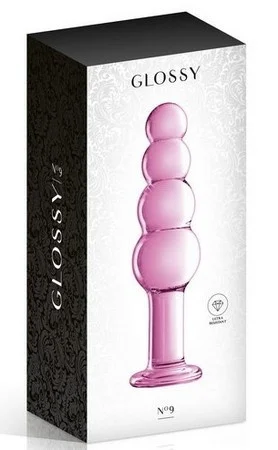 Stakleni analni plug | Glossy 9 Pink