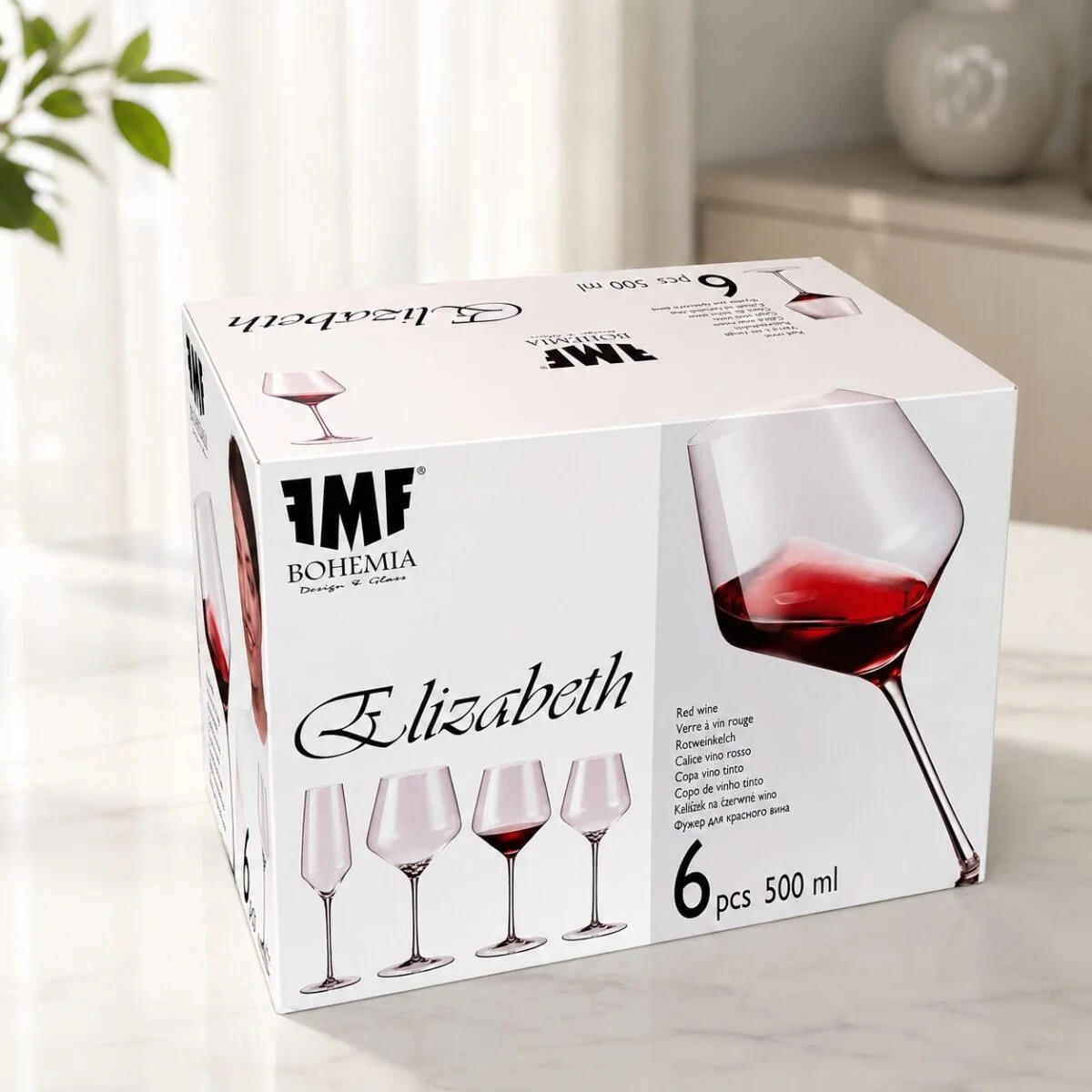 Čaše za vino Elizabeth 500ml – set 6 čaša