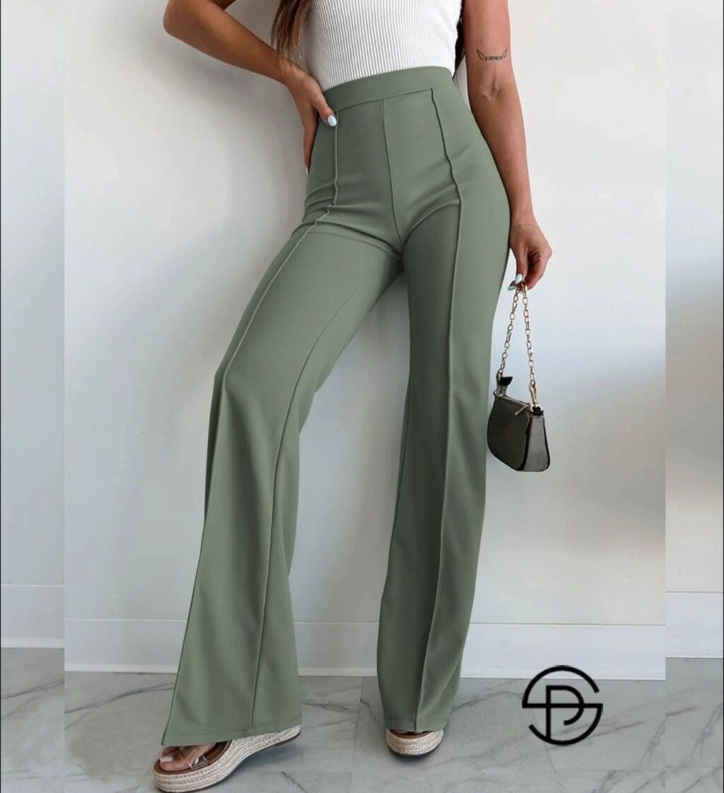 Ženske pantalone sa visokim strukom i širokim nogavicama - Kroj