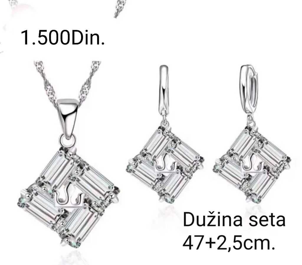 Posrebreni setovi nakita dva modela sa žigom S925 od hirurskog čelika