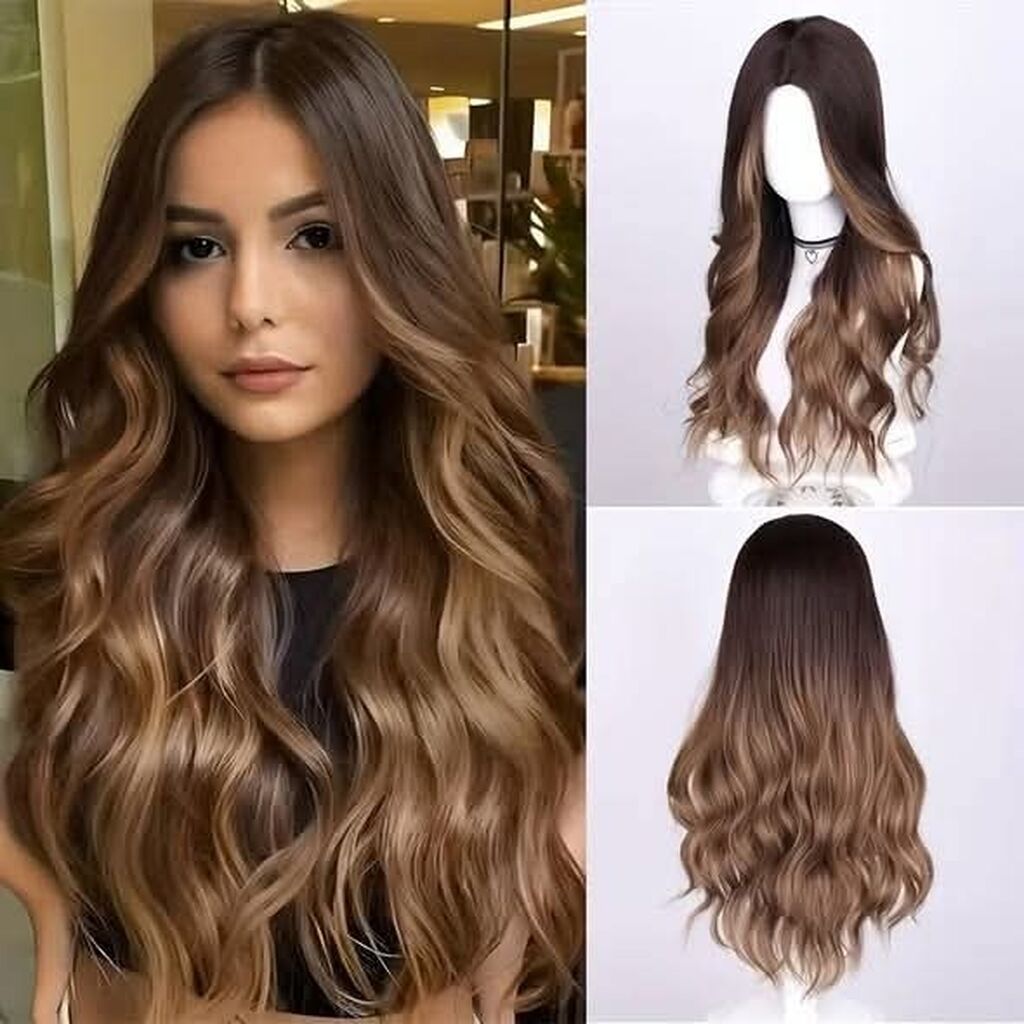 Duga talasasta perika u balayage stilu - Tip: perika sa dugim mehkim