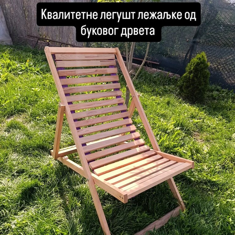 Drvene sklopive ležaljke – bukovo drvo - Materijal: pun bukov masiv