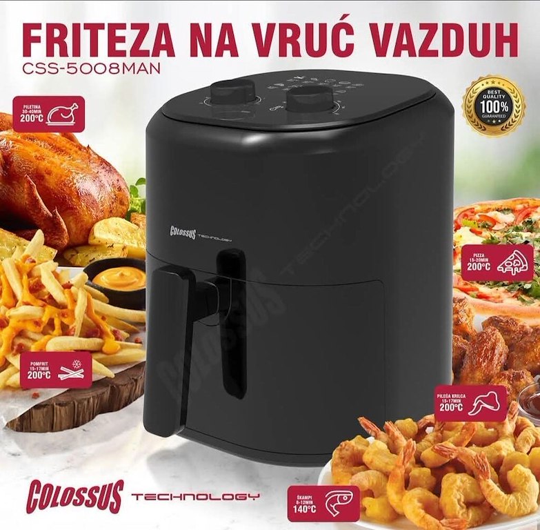 Colossus Technology friteza na vruć vazduh CSS-5008MAN - Snaga i brzo