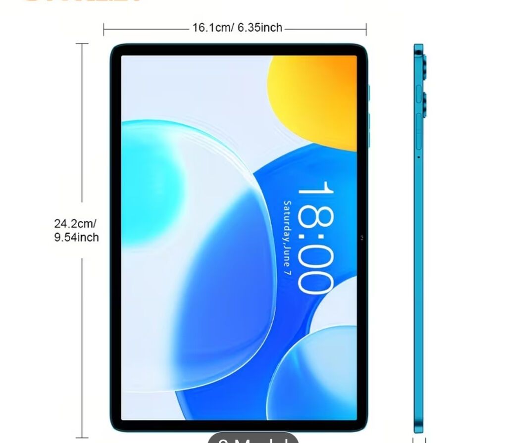 Tablet 10.1" (24,2 x 16,1 cm), tanak i lagan, plave boje Ključne