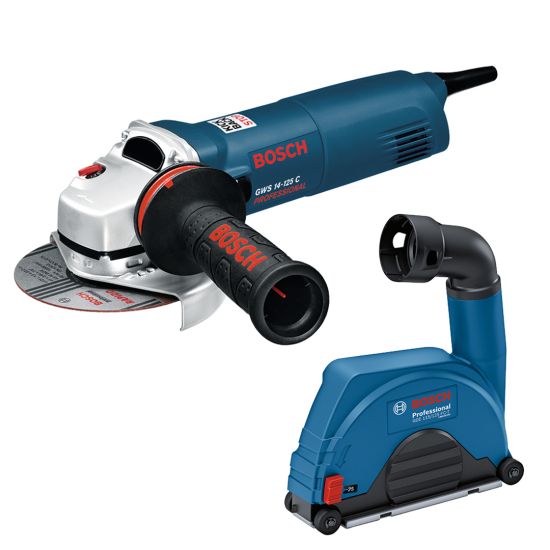 Set Bosch GWS 14-125 električna ugaona brusilica + GDE 115/125 FC-T nastavak za usisavanje (0615A5004R)