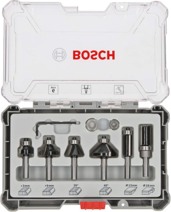 Bosch komplet glodala, 6 komada, Trim&Edging prihvat od 8 mm - 2607017469