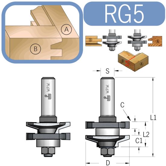 Glodalo profil - kontra profil za spajanje pod 90° tradicionalni stil prihvat 8mm WPW RG50005