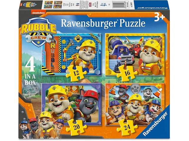 Puzzle za decu 4u1 Rabl i ekipa - Patrolne šape Ravensburger 12004188